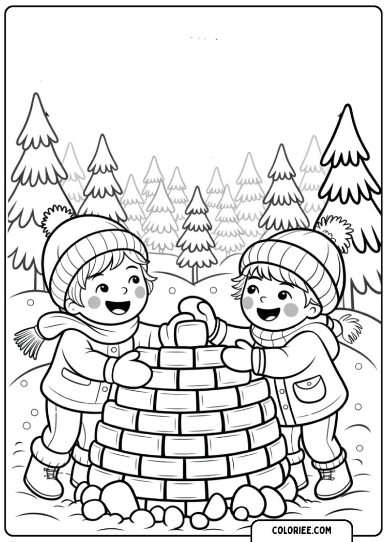 Coloriage hiver gratuit à télécharger
