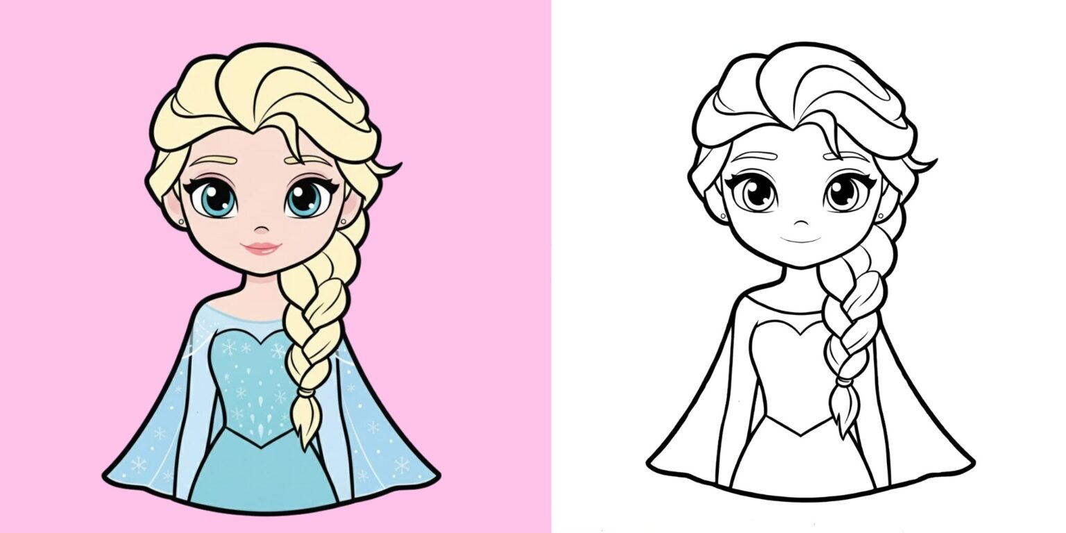 Coloriage Elsa téléchargement gratuit du PDF