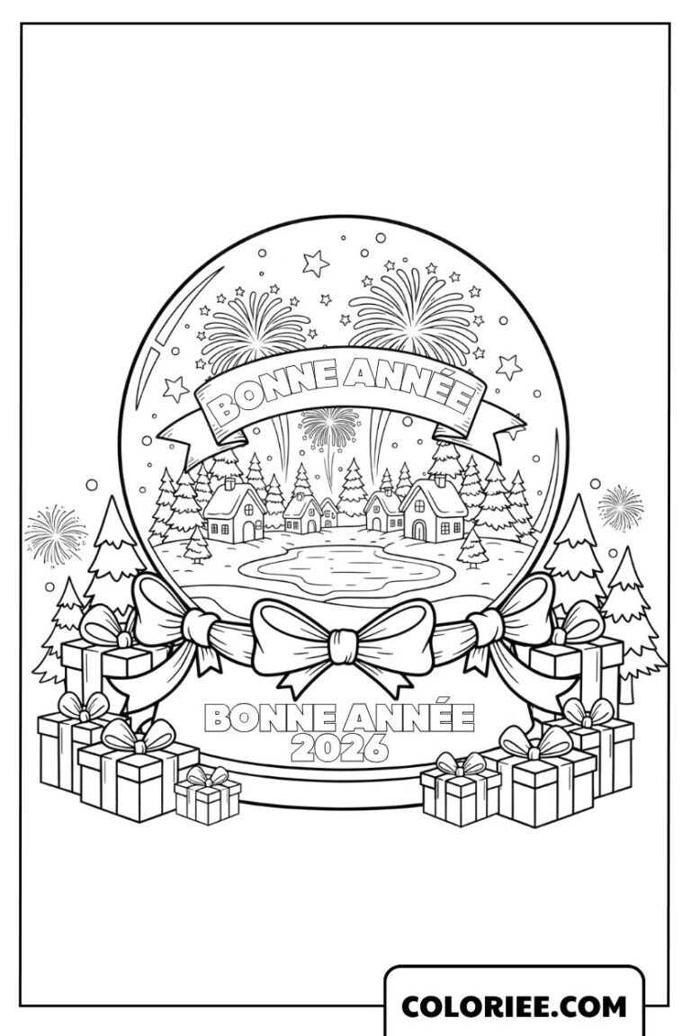 17 coloriages Bonne Année à télécharger gratuitement en PDF