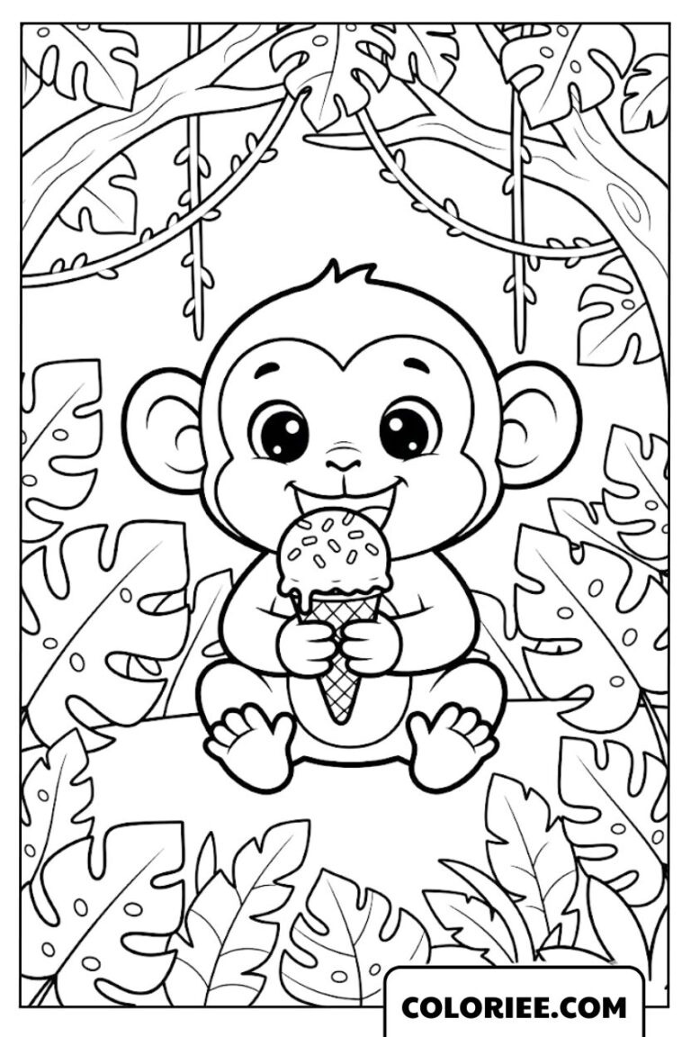 17 Coloriages Singe à télécharger gratuitement en PDF