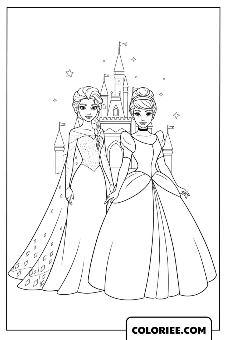Coloriage Elsa téléchargement gratuit du PDF