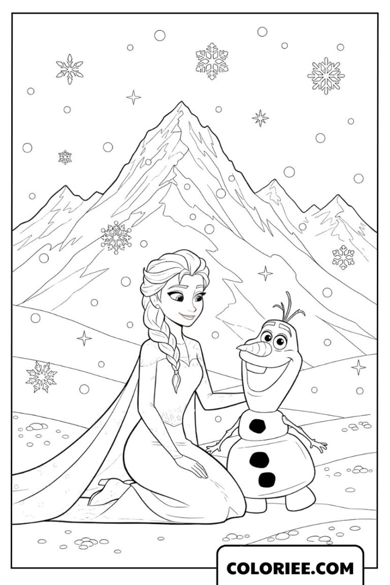 Coloriage Elsa téléchargement gratuit du PDF