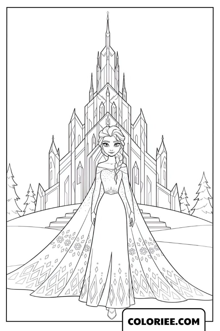 Coloriage Elsa téléchargement gratuit du PDF