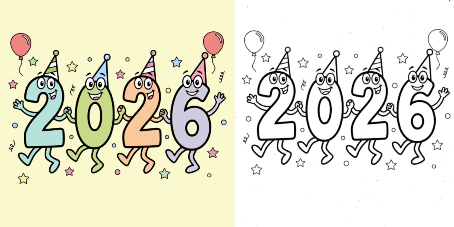 17 coloriages Bonne Année à télécharger gratuitement en PDF
