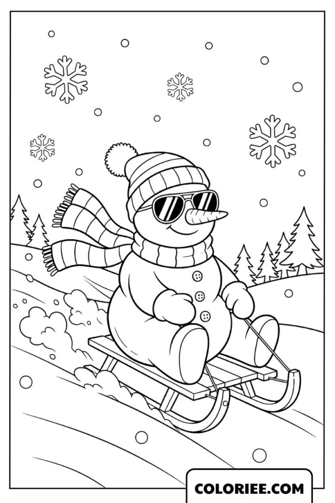 17 Coloriages Bonhomme de Neige gratuit du PDF
