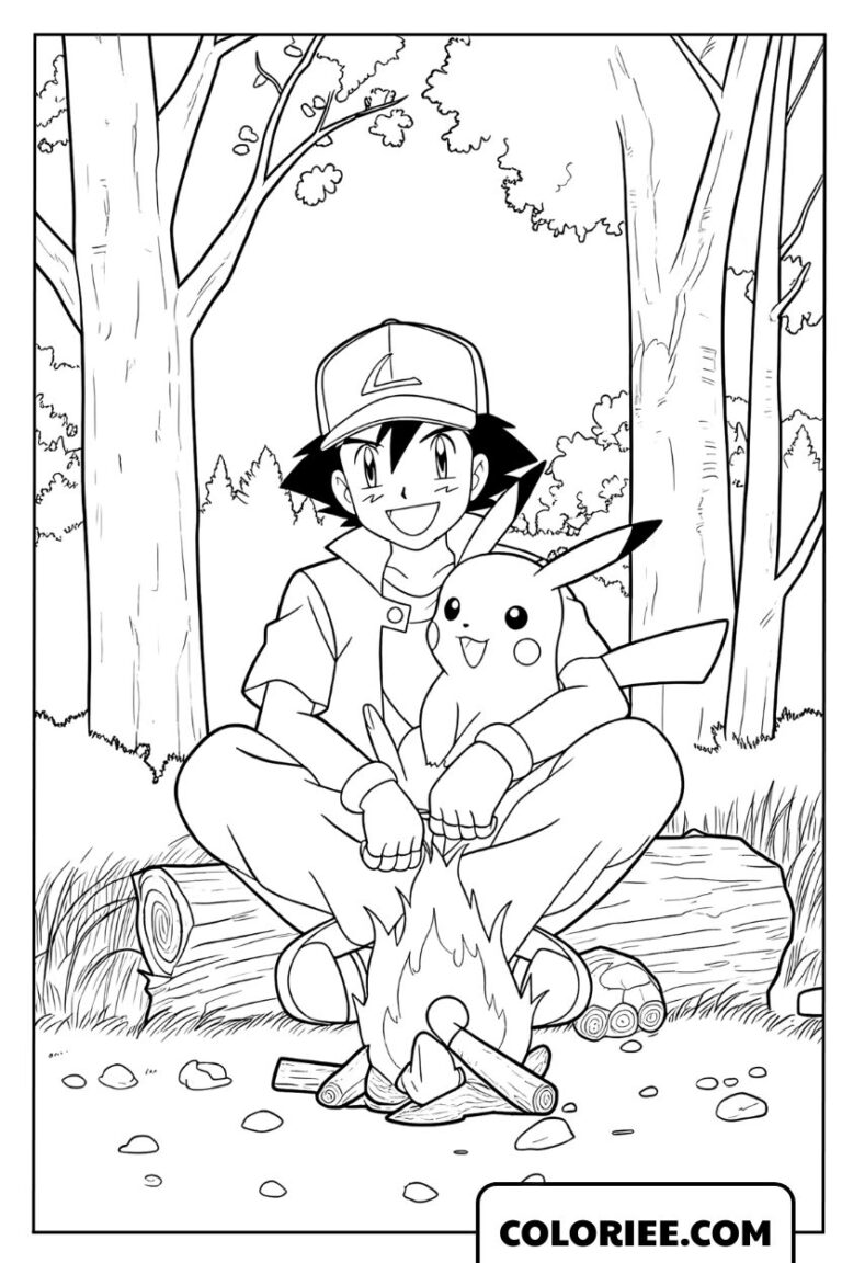 10 Coloriage Sacha et Pikachu Gratuits à Imprimer